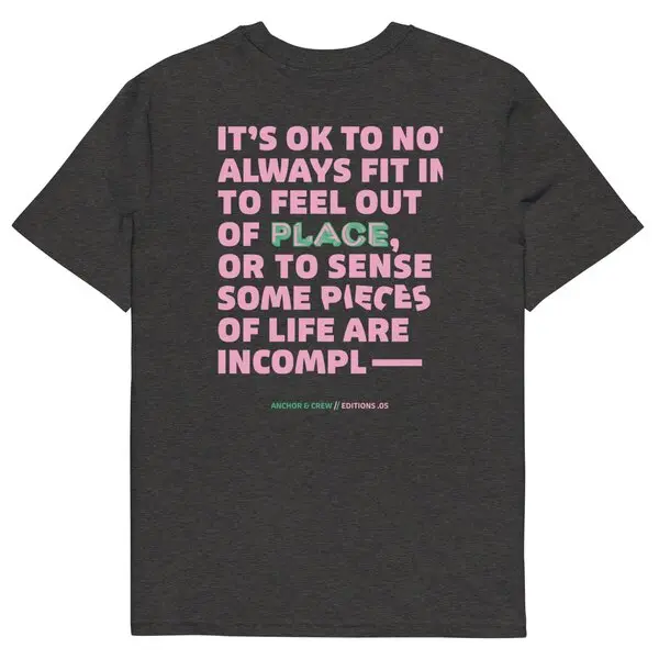 ANCHOR & CREW Heather Five It's Ok Editions Organic Cotton T-shirt - Black