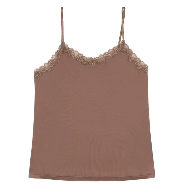 Uwila Warrior Soft Silk Lace Camisole Toffee - Brown