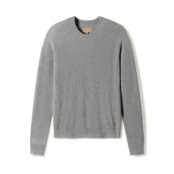 WESTON JON BOUCHER Valen Waffle Knit Cashmere And Wool Fitted Lightweight Sweater - Grey