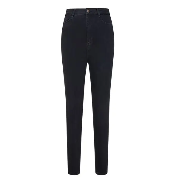I AM DENIM Tummy Control High Waist Skinny Jeans - Black