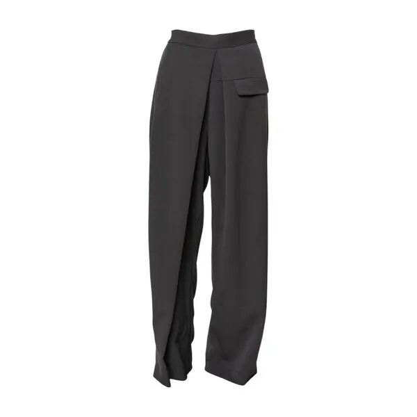 ARTISTA Max Wide Leg Folded Pants - Black