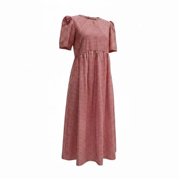 BEIRA Flora Dress – Gingham Cotton - Red