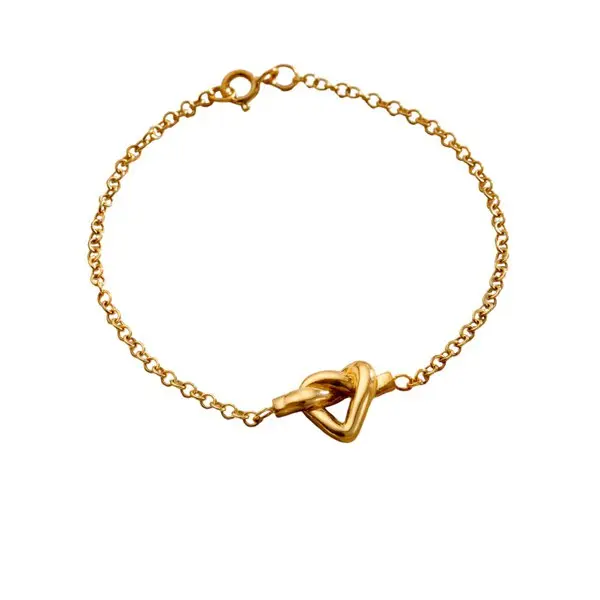 POSH TOTTY DESIGNS Yellow Plated Love Knot Heart Bracelet - Gold