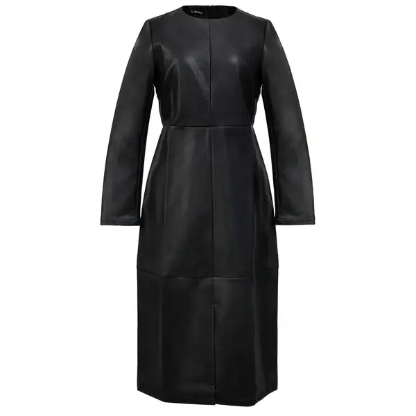 SMART AND JOY Pu Long Sleeves Dress - Black