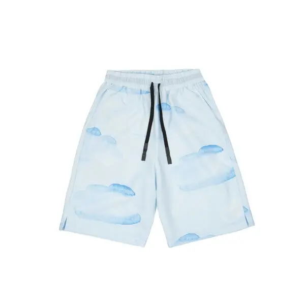 MYSIMPLICATED Bermuda Shorts In With Clouds Design Recycled Fabric - Blue