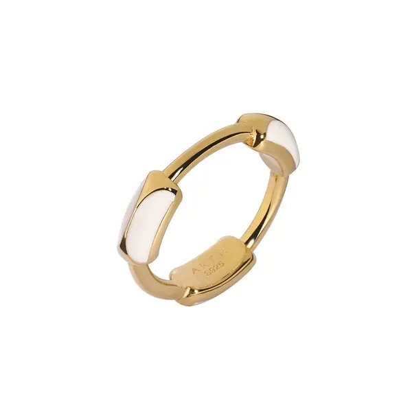 Arte Madrid Toggle Sculpted Dome Ring - White