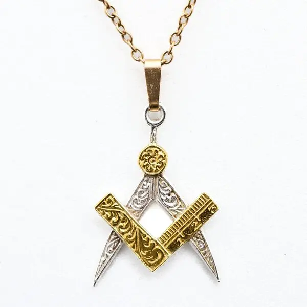 SIMON KEMP JEWELLERS Masonic Pendant Eighteen Carat On Solid Sterling Silver - Gold