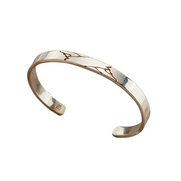POSH TOTTY DESIGNS Kintsugi Cuff Bangle - Silver