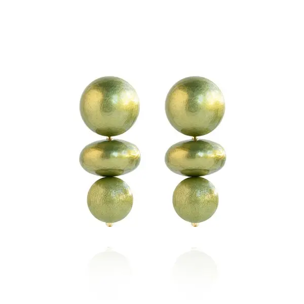 SAULE LABEL Nola Earrings In Lime Twist - Green