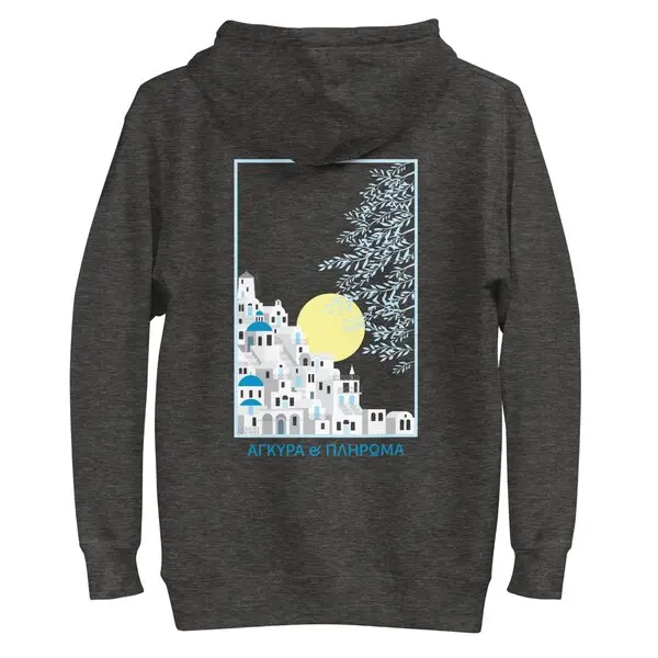 ANCHOR & CREW Heather Santorini Landmark Cotton Blend Hoodie - Black