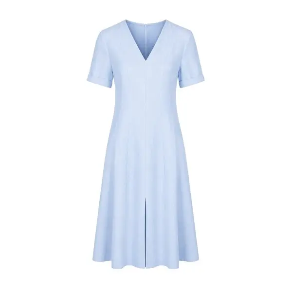 OH!ZUZA NIGHT&DAY Echo Viscose Midi Dress Short Sleeve With Pockets Light - Blue