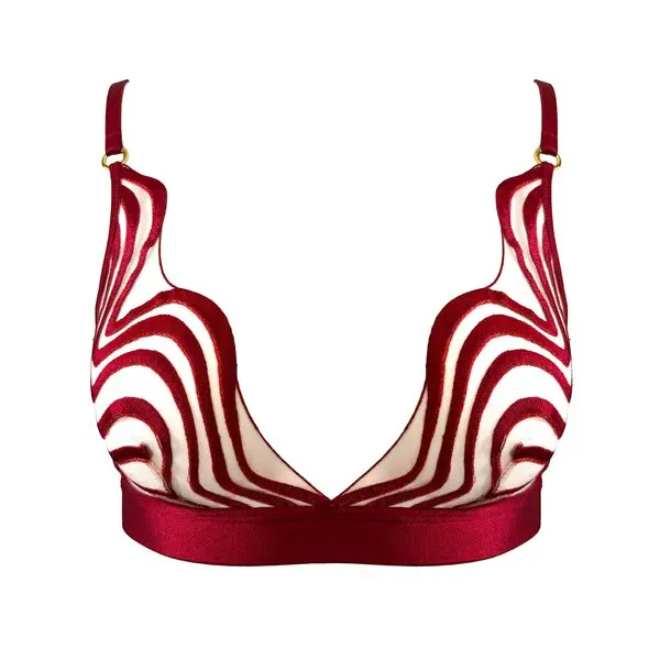 SOMEWHERE NEVER Making Waves Triangle Bralette - Red