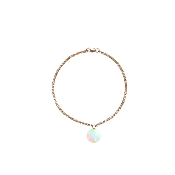 ORA PEARLS Sea Opal Chain Bracelet Gold - Yellow