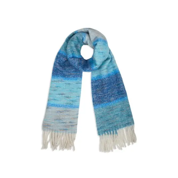 Saachi Cozy Oversized Fringe Scarf - Blue