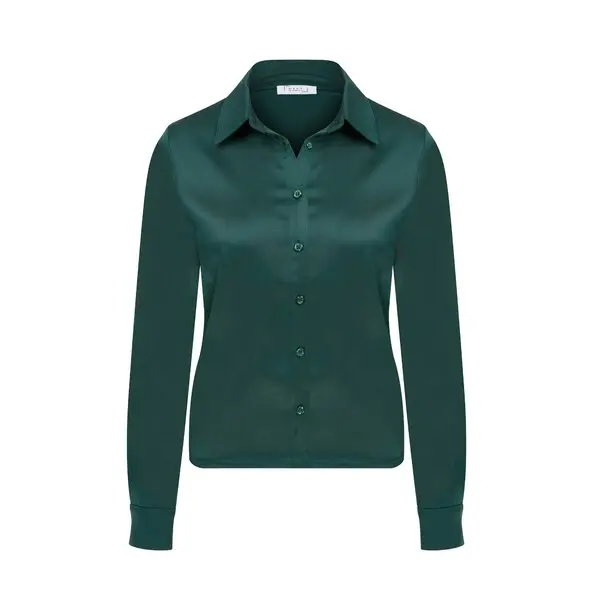 MAAN ISTANBUL Smooth Satin Shirt – Days - Green