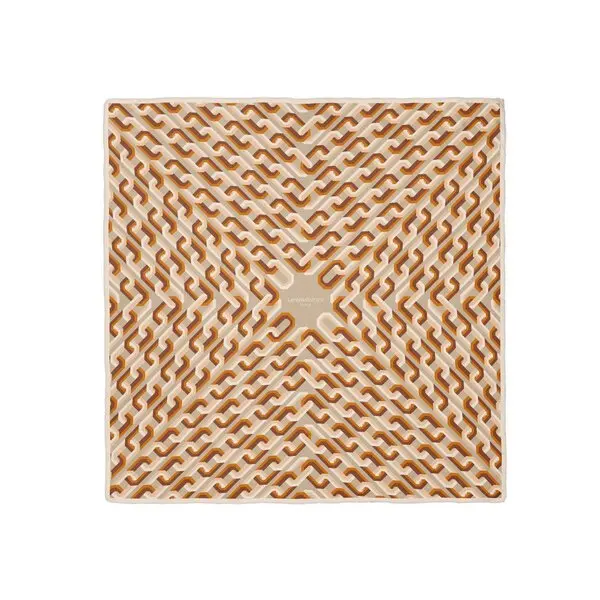 LE PARMENTIER Neutrals Chain Motif Silk Square Scarf - Beige