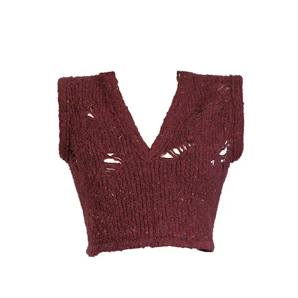MAISON BOGOMIL V-neck Cropped Top - Red