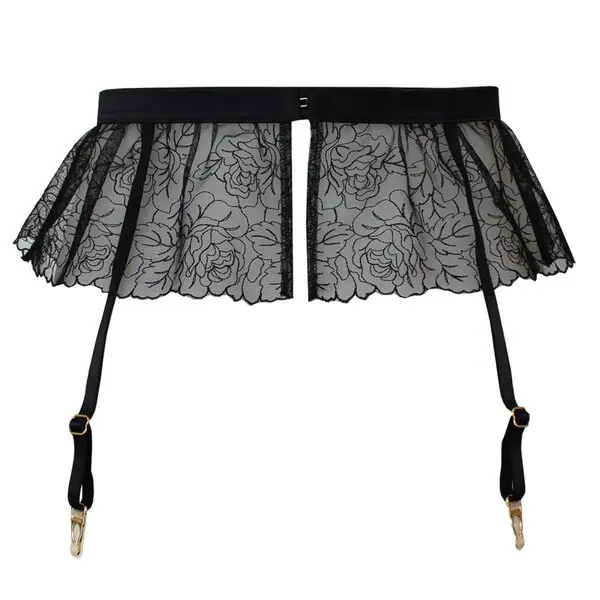 TALLULAH LOVE Midnight Rose Skirt Suspender - Black