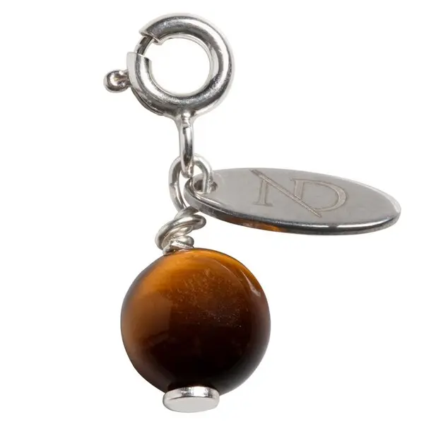 N'DAMUS LONDON Brown / Silver Tigers Eye Gemstone & Silver Charm - Brown/silver