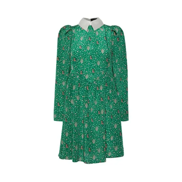 SVETA MILANO Oxford Silk Floral Dress Limited Edition - Green