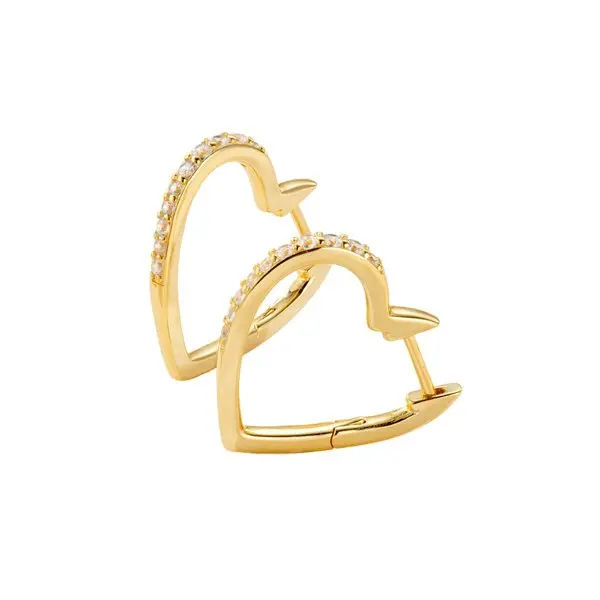 POSH TOTTY DESIGNS Cz Heart Hoop Earrings - Gold