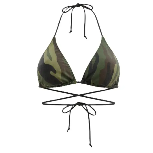 BRASINI SWIMWEAR Soninha Convertible Bikini Top Camoflage - Black