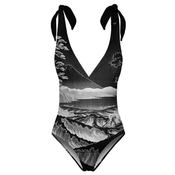 ALOHA FROM DEER Sea Of Satta One Piece Swimsuit - Black