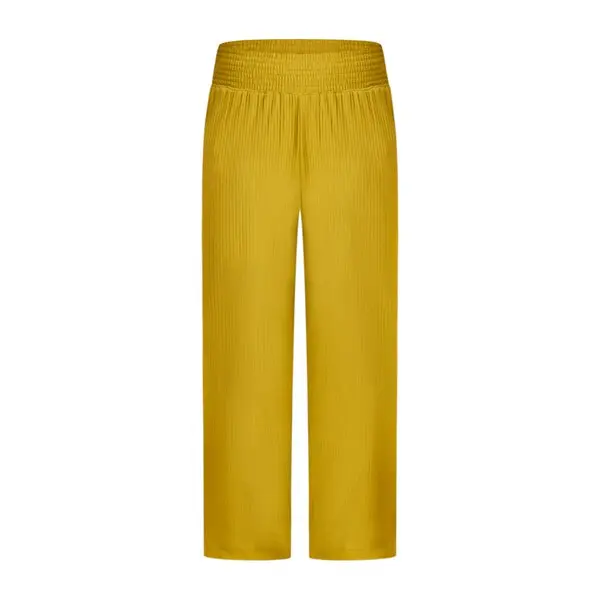 KNOWN SUPPLY Wide Leg Ribbed Pants Waldo Lemon Lime - Green