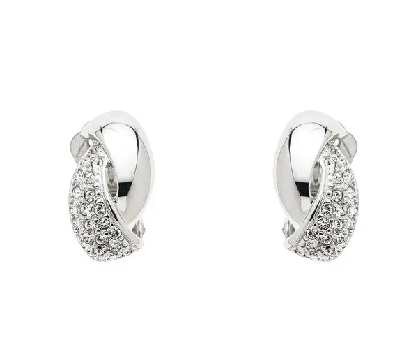EMMA HOLLAND JEWELLERY Platinum Crystal Twist Clip Earrings - Silver