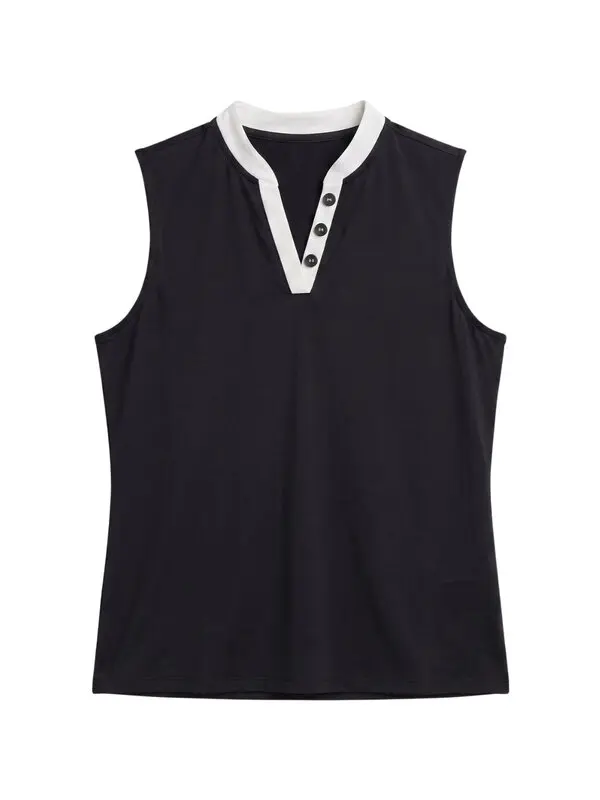 ALTRA VOLTA Polo Sleeveless Top - Black