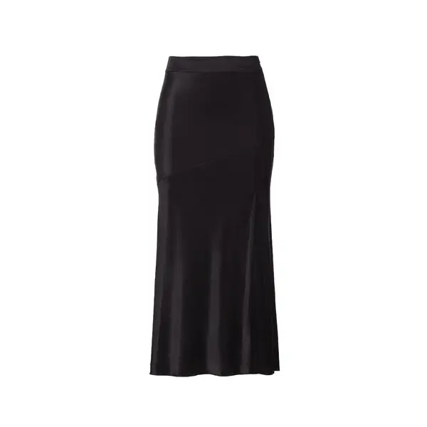 LITA COUTURE Side-slit Midi Skirt - Black