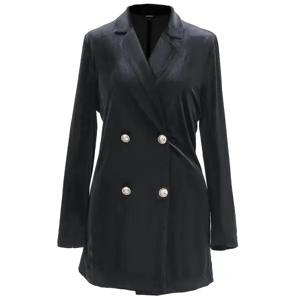 SMART AND JOY Double Buttoning Velvet Jacket