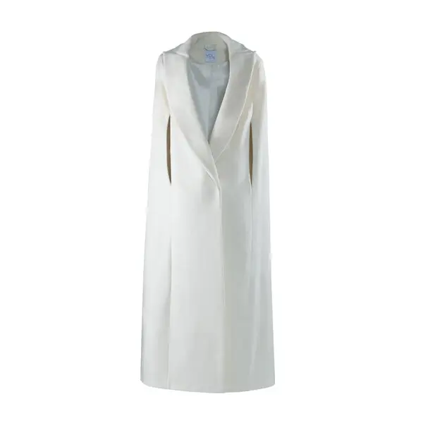 VESTIAIRE D'UN OISEAU LIBRE Cashmere Blend Cape - White