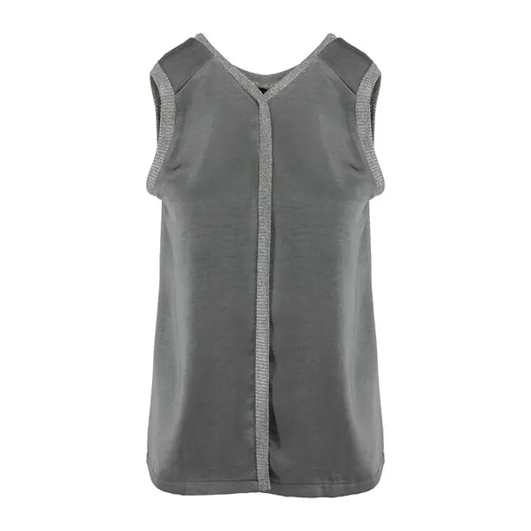 SILVIA SERBAN Reversible Satin Top - Grey