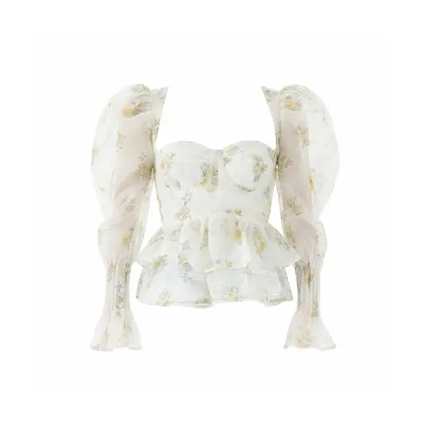 WE ARE KINDRED Cynthia Silk Long Sleeve Top - White
