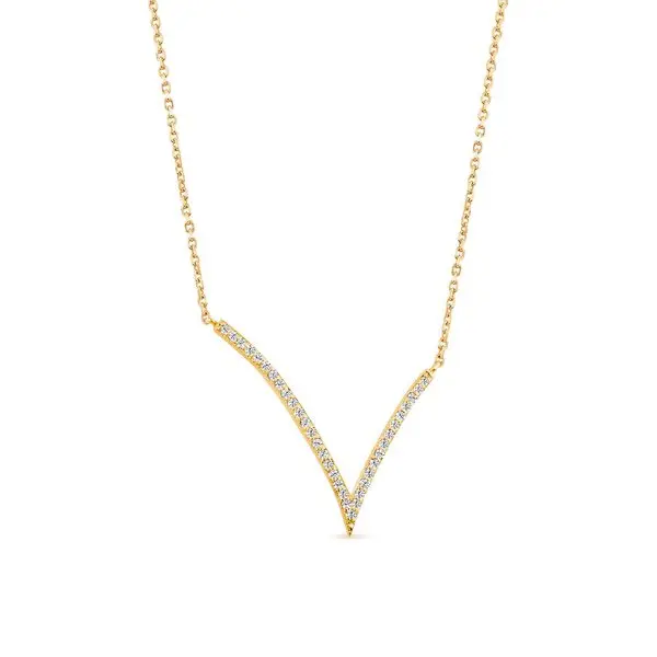 SALLY SKOUFIS Shine Necklace With Made Cz Diamond Stimulant In Sterling Silver & 18k Vermeil - Gold