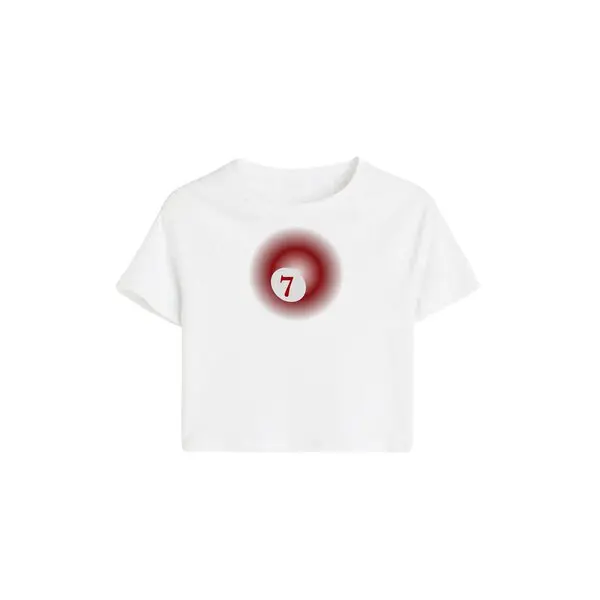 AURA & CO White / Red Aura Ball Baby Tee - White/red