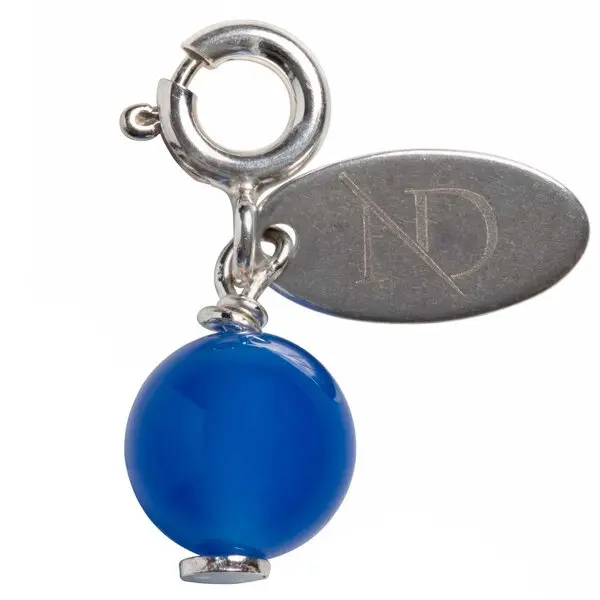 N'DAMUS LONDON Blue / Silver Blue Agate Gemstone & Silver Charm - Blue/silver