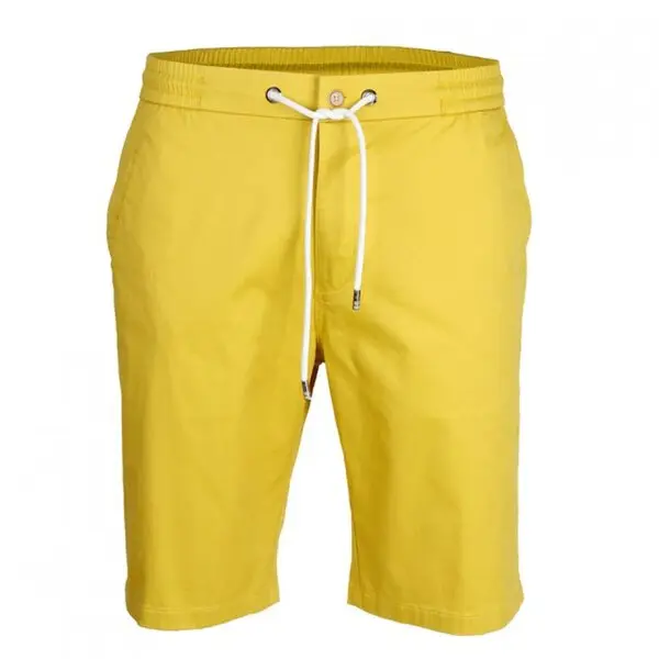 DAVID WEJ Plain Drawstring Shorts - Yellow