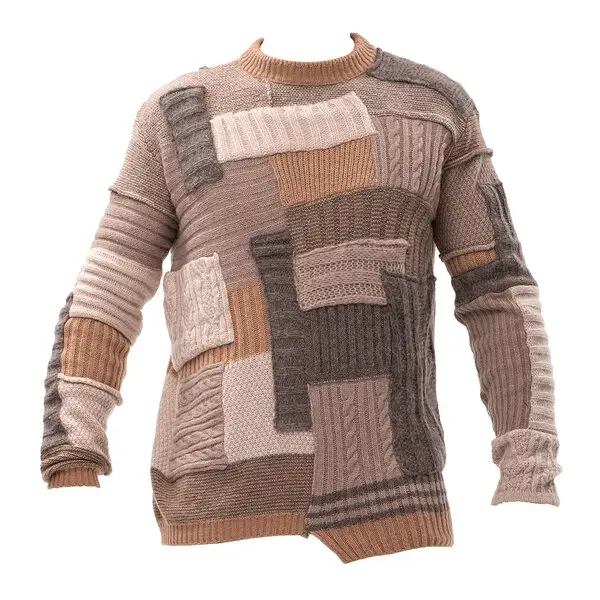 MAISON BOGOMIL Chunky Patchwork Sweater - Brown