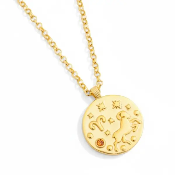 LATELITA Zodiac Birthstone Talisman Necklace Aries - Gold