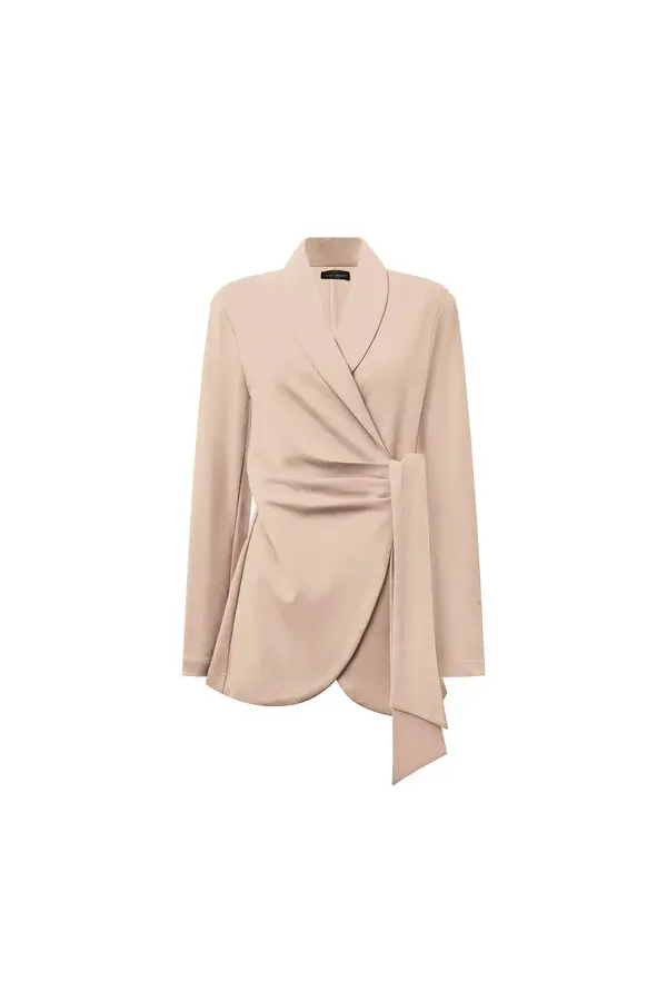 JAMES LAKELAND Neutrals Cream Side Sash Blazer - White