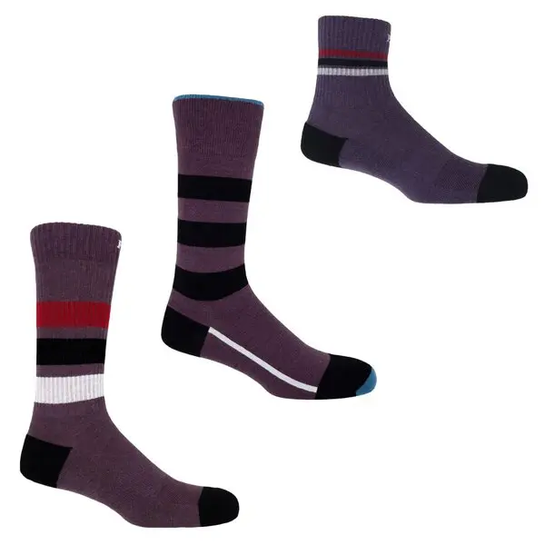 PEPER HAROW - MADE IN ENGLAND S Organic Sports Socks Bundle - Purple
