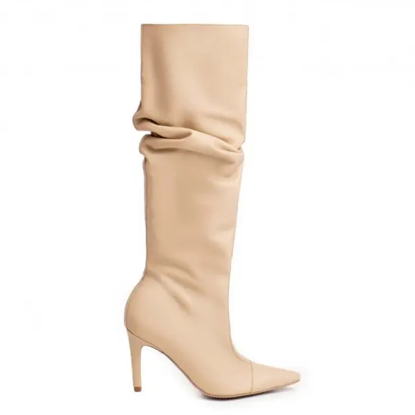 THE 5TH ELEMENT Neutrals Dune Light Ruched High-heel Boots - Beige