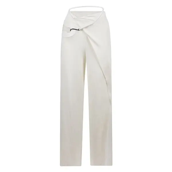 BIANCA RESORTWEAR Nara Wrap Trousers In Ivory - White
