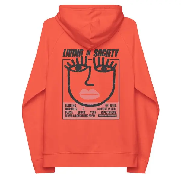 ANCHOR & CREW Burnt Six Living In Society Editions Organic Cotton Hoodie - Orange