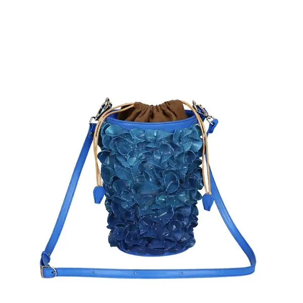 F3ROG BY RANA The Crossbody Coral Bucket Bag With A Shoulder Strap - Blue