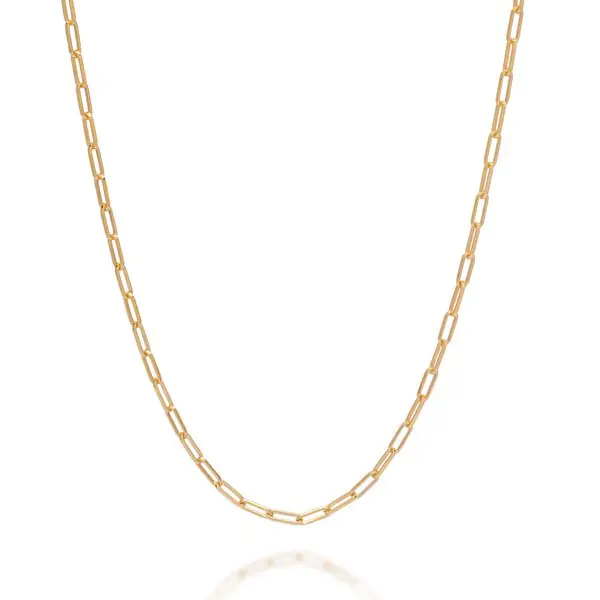 NELLOU JEWELLERY Baby Paperclip Necklace Plated Sterling Silver - Gold
