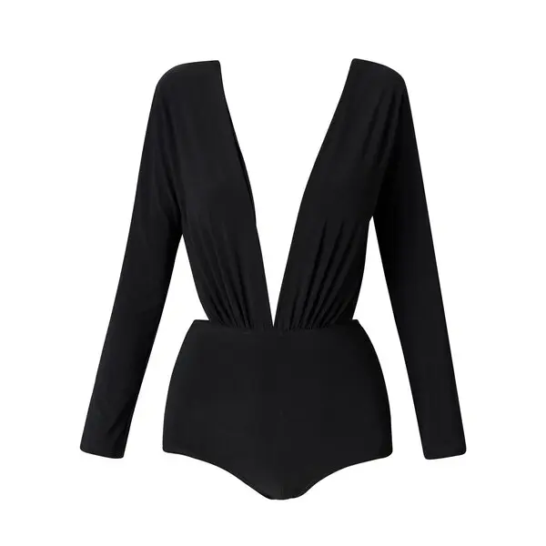LIA ARAM Micro Jumpsuit With Gathered Detailing - Black
