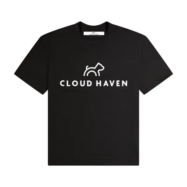CLOUD HAVEN Logo Boyfriend Tee - Black